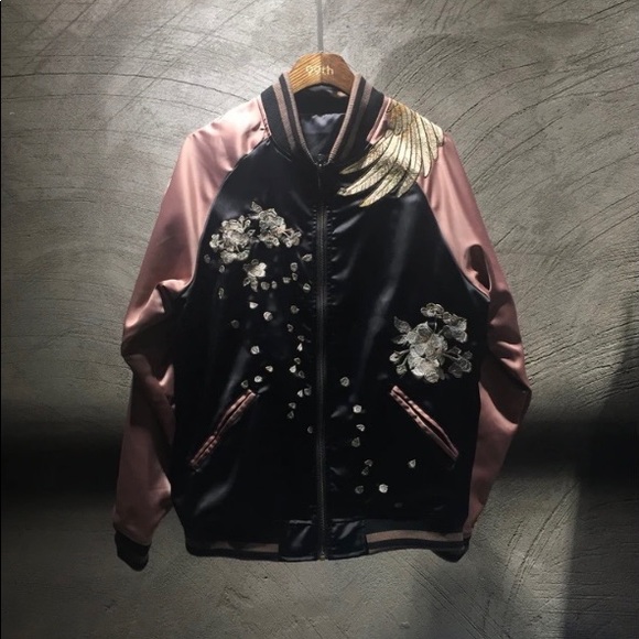 Jackets & Coats | Nwt Koisea Phoenix Satin Embroider Sukujan Jacket ...